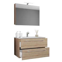 Waschtisch Vcm, B:60cm T:46cm, braun, Badezimmer, Waschtische, "3-tlg. Waschplatz Waschtisch Badinos Schublade SC"