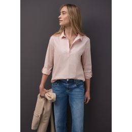 Street One Damen Langarmblusefaded rose, Gr. 34, gestreift, Web, 79% Baumwolle, 19% Polyamid, 2% Elasthan, Blusen, mit Turn-Up Funktion