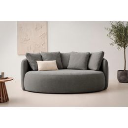 2,5-Sitzer OTTO HOME, B:200cm H:90cm T:123cm, grau, Sofas, "Kaarl, rundes Loungesofa, Sofa mit Kissen, perfekt gepolstert", Webstoff, in f&uuml;nf Farben,