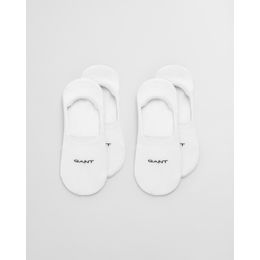 Gant Herren F&uuml;&szlig;linge "INVISIBLE SOCKS 2-PACK", Gr. 43, wei&szlig;, Baumwollmischung, Socken, mit Silikonbesatz am Fersenbereich