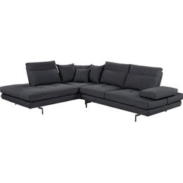 Ecksofa Calia italia, B:288cm H:90cm T:232cm, schwarz, Synthetische Faser (100% Polyester), Wohnzimmer, Sofas, "Toby Wing, B/T: 288/232 cm,