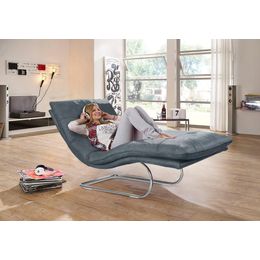 Relaxliege W.Schillig, B:95cm H:91cm T:170cm, blau, Longlife Xtra-Leder Z69: Das feinnarbige, gedeckte Softleder Z69 besticht durch seine