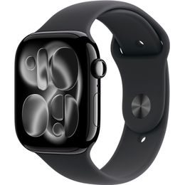 Apple Smartwatch "Watch Series 11", 46mm,mit eSIM, S/M, Sport Bandschwarz, schwarz, Smartwatches