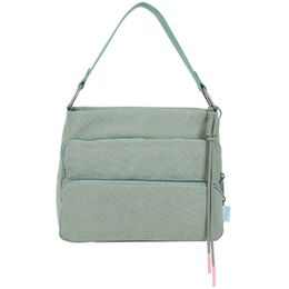 Damen Schultertasche "Donny Hobo", Fritzi aus Preussengr&uuml;n, Baumwolle, unifarben, Taschen, mit aufgesetzten Vordertaschen