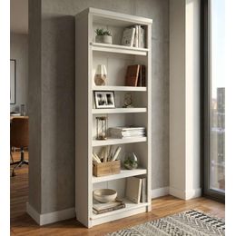 B&uuml;cherregal OTTO HOME, B:80cm H:220cm T:33,5cmwei&szlig;, Massivholz, Wohnzimmer, Regale, "Soeren Regal B/T/H: 80/33,5/220 cm, mit 6 F&auml;chern", massive