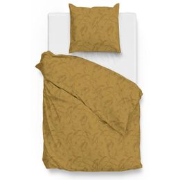 Bettw&auml;sche ZO HOME, gold, Mako-Satin, Obermaterial: 100% Baumwolle, Bettw&auml;sche, "Fiori-di-Satinado", Bettw&auml;sche aus 100% Baumwolle, hochwertiges