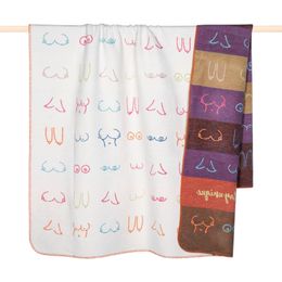 Wohndecke Pad, B:150cm L:200cm, bunt, Mischgewebe, Wohndecken, "BOOBIES", Made in Europe, Wendefunktion, gestreift, 150x200 cm