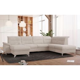 Sit & More Wohnlandschaft SIT & MORE, B:327cm H:91cm T:225cm, beige, 100% Polyester, Sofas, "Astoria U-Form", wahlweise mit motorischer Relaxfunktion