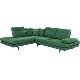Ecksofa Calia italia, B:288cm H:90cm T:232cm, gr&uuml;n, Mikrofaser mit Nubuk Optik (100% Polyester), Wohnzimmer, Sofas, "Toby Wing, B/T: 288/232 cm,