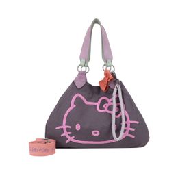 Damen Henkeltasche "Izzy Medium Limited Head Flocked", Fritzi aus Preussen, lila, Baumwolle, bedruckt, Taschen, im tollen Hello Kitty-Design