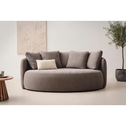 2,5-Sitzer OTTO HOME, B:200cm H:90cm T:123cm, braun, Sofas, "Kaarl, rundes Loungesofa, Sofa mit Kissen, perfekt gepolstert", Webstoff, in f&uuml;nf
