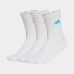Funktionssocken adidas Performance "C ESS CRW 3P", Damen, Gr. M (40/42), wei&szlig;, lucid orange, lucid rot, Obermaterial: 56% Baumwolle, 40% Polyester, 3% Elasthan, 1% Polyamid, Socken