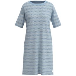 Tom Tailor Damen Nachthemd, Gr. 38blau, mittel, allover, Single Jersey, Obermaterial: 95% Baumwolle, 5% Elasthan, Kleider, Halbarm, knielang,