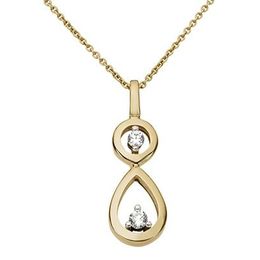 Firetti Damen Kettenanh&auml;nger "Schmuck Geschenk Gold 333 Halsschmuck Anh&auml;nger f&uuml;r Halskette Tropfen", 0,05 P2 = erkennbare Einschl&uuml;sse, Diamanten