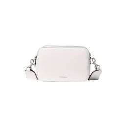 Calvin Klein Damen Mini Bag "WEBBING DOUBLE STRAP CAMERA BAG"wei&szlig; alyssu, Lederimitat, Taschen, kleine Schultertasche, Umh&auml;ngetasche, Abendtasche mit