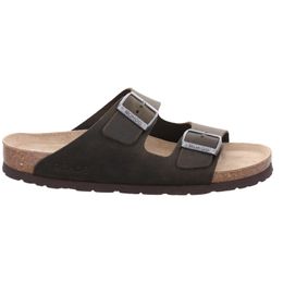 Rohde Herren Pantolette "Grado", Gr. 40, gr&uuml;n, Leder, Schuhe, Sommerschuh, Schlappen, Poolslides, ergonomisch geformtes Fu&szlig;bett