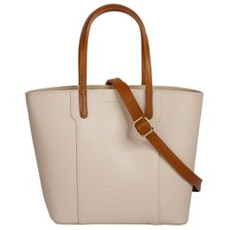 Samantha Look Herren Henkeltaschebeige, Leder, Taschen, echt Leder, Made in Italy