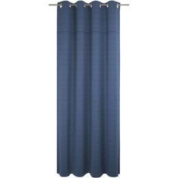 Vorhang WIRTH, B:150cm H:165cm, blau, Baumwolle, Leinen, Modal, Wohnzimmer, Gardinen, "Wiessee", nach Ma&szlig;