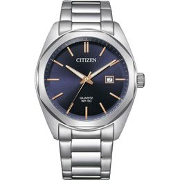 Citizen Damen Quarzuhr, silber, Armbanduhren, Armbanduhr, Damenuhr, Herrenuhr, Edelstahlarmband, analog, Tag