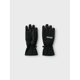 name it Jungen Winter-Arbeitshandschuhe "NKNALFA GLOVE7 FO NOOS", schwarz, Gr. 9, bedruckt, Strick, Kunstfaser, Handschuhe
