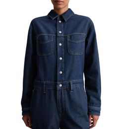 Marc O'Polo Damen Overall "aus Rigid Denim", blau, Gr. XXS, MARC O'POLO DENIM, unifarben, Obermaterial: 100% Baumwolle, Overalls