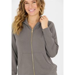 ENDURANCE ATHLECIA ATHLECIA Damen Kapuzensweatshirt "Jacey"grau, Gr. 34, unifarben, 51% Polyester, 44% Modal, 5% Elasthan, Sweatshirts, in klassischem Design mit Kapuze