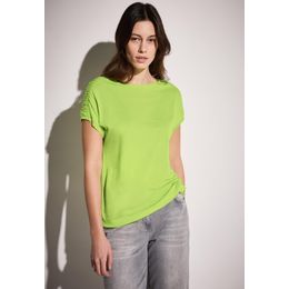 Cecil Damen T-Shirt, gelb, Basic, Gr. XXL, unifarben, Web, 50% Baumwolle, 50% Modal, Shirts, mit Tunnelzug am Saum