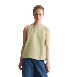 Marc O'Polo Damen Blusentop "aus Organic-Cotton-Mix", gr&uuml;n, Gr. XL, MARC O'POLO DENIM, unifarben, Obermaterial: 80% Baumwolle, 20% Polyamid, Blusen