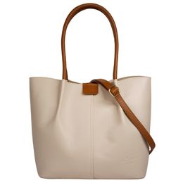 Samantha Look Herren Henkeltaschebeige, Leder, Taschen, echt Leder, Made in Italy
