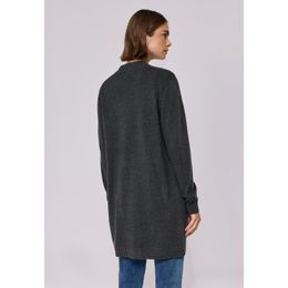 Damen Longstrickjacke, grau, Gr. 34, STREET ONE STUDIO, unifarben, Feinstrick, 30% Polyester, 27% Polyacryl, 23% Polyamid, 20% Viskose, Strickjacken,