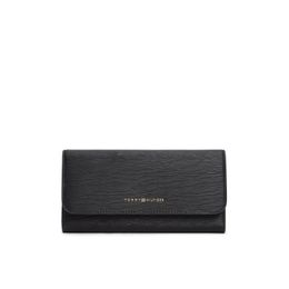 Tommy Hilfiger Damen Geldb&ouml;rse "TH MODERN LRG FLAP WALLET"schwarz, Lederimitat, unifarben, Kleinlederwaren, Damen Geldbeutel, Portemonnaie mit