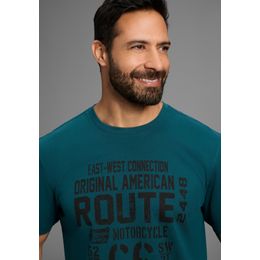 MAN'S WORLD MAN'S WORLD Herren Rundhalsshirt, gr&uuml;n, Gr. XL, bedruckt, Single Jersey, Obermaterial: 100% Baumwolle, Shirts, kurz&auml;rmelig, l&auml;ssige Passform,