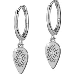 Firetti Damen Paar Creolen "Schmuck Geschenk Silber 925 B&ouml;ser Blick Magisches Auge Nazar Auge", Silber 925 (Sterlingsilber), silber, Silber 925