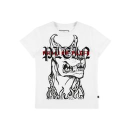 Philipp Plein Jungen T-Shirt "T-shirt Round Neck SS Gothic Plein"01, wei&szlig;, Gr. 12, Obermaterial: 100% Baumwolle; Futter: 100% Polyester, Shirts