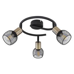 Globo LIGHTING Deckenstrahler "FIASTRA", 1 Stk., schwarz, Wohnzimmer, Leuchten, Deckenspot/schwarz/Schirme aus Metallgeflecht/Flur