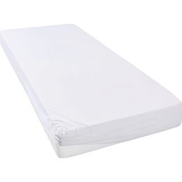 Spannbettlaken Andas, L:200cm, wei&szlig;, Jersey, Obermaterial: 100% Baumwolle, Bettlaken, "Greta in Gr. 90x200, 140x200 oder 180x200 cm", Premium