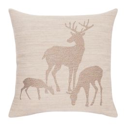 Dekokissen Pad, B:45cm L:45cm, transparent, Acryl, Baumwolle, Polyester, Viskose, Wolle, Dekokissen_Sitzkissen_Kissenh&uuml;llen, "DEER FAMILY", Made in
