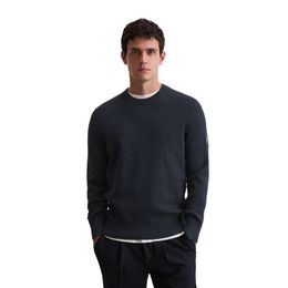 Marc O'Polo MARC O'POLO Herren Rundhalspullover "DFB Travel Collection"deep night blau, Gr. M, Rippstrick, Obermaterial: 100% Baumwolle, Pullover, aus reiner