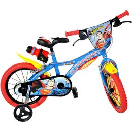 DINO BIKES Kinderfahrrad "Superman 14" Kinderfahrrad 3-6 Jahre", 14 Zoll (35,56cm) hinten: 14 Zoll (35,56cm)blau, Fahrr&auml;der