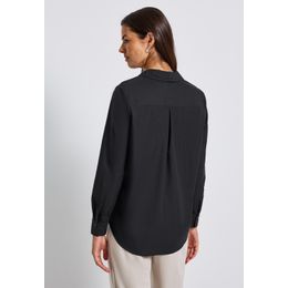 Street One Damen Hemdbluse, schwarz, Gr. 34, unifarben, Web, 100% Baumwolle, Blusen, aus reiner Baumwolle