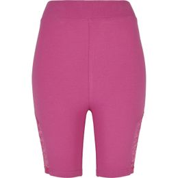 Urban Classics Damen Radlerhose "Urban Classics Damen Ladies High Waist Lace Inset Cycle Shorts"brightviolet, Gr. M, unifarben, 94% Baumwolle, 6%