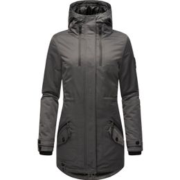 Navahoo Damen Wintermantel "Avrille II", grau, Gr. XS, Oberstoff: 70% Baumwolle, 30% Polyester; Futter: 100% Polyester; Wattierung: 100% Polyester;