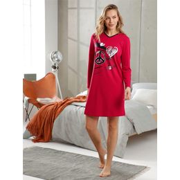 w&auml;schepur w&auml;schepur Damen Sleepshirts, rot-bedruckt + wei&szlig;-bedruckt, Gr&ouml;&szlig;e 36/38