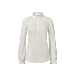 Tchibo - Langarmshirt mit R&uuml;schen - Damen - Gr. S - wei&szlig;