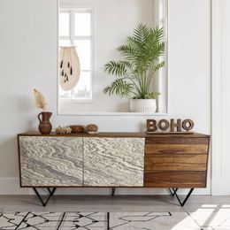 Pharao24.de Sideboard Massivholzkommode mit drei Schubladen aus Massivholz
