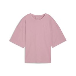T-Shirt Puma "HER OVERSIZED TEE", Damen, Gr. M, rosa (poised pink), Jersey, Obermaterial: 100% Baumwolle, unifarben, oversize normal, Rundhals, Shirts T-Shirt, Kurzarm, f&uuml;r Sport und Freizeit, mit Rundhalsausschnitt