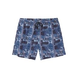 Badeshorts John Devin, Gr. M, N-Gr, blau bedruckt, Polyester, bedruckt, Badehosen Badeshorts, mit grafischem Design