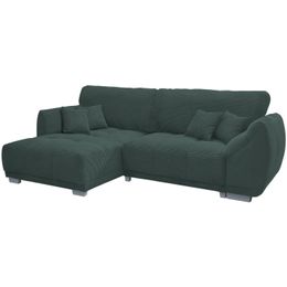 Wohnlandschaft Home Affaire "248 II, Breite 288 cm", olivgr&uuml;n, Cord, Recamiere beidseitigmontierbar, 92% Polyester, 8% Nylon, Sofas, Wohnlandschaft, inkl. Bettfunktion und Bettkasten