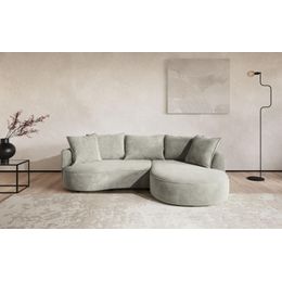 Ecksofa COTTA "Sana L-Form, Breite 260 cm", stone, B:260cm T:160cm, 95% POLYESTER (PES) 5% POLYAMID(PA), Sofas, Ecksofa, Loungesofa mit Wellenunterfederung