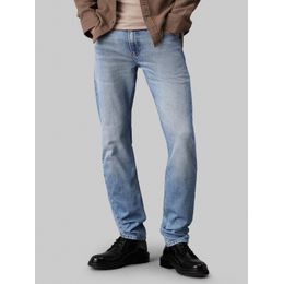 Slim-fit-Jeans Calvin Klein Jeans "SLIM TAPER", Herren, Gr. 30, L&auml;nge 34, blau (denim light), Denim/Jeans, Obermaterial: 99% Baumwolle, 1% Elasthan, unifarben, slim fit, Jeans Slim-fit-Jeans, im 5-Pocket-Style